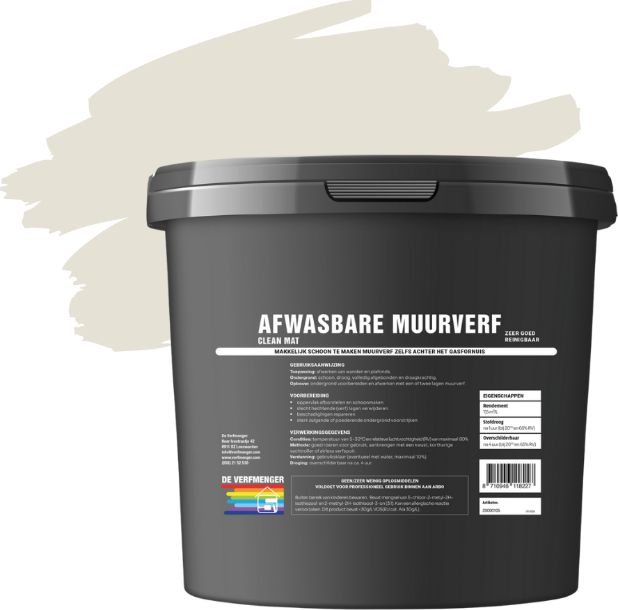 Afwasbare muurverf - RAL 9001